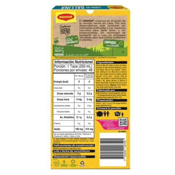 Caldo de gallina MAGGI x12 cubos (132 gr) – Mia Predilecta Alimentos